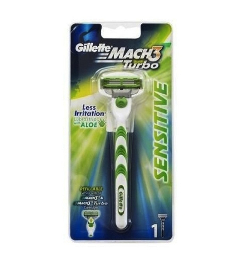 Gillette Mach 3 Turbo Sensitive Mens Razor Pack Of 2 by Gillette Online ...